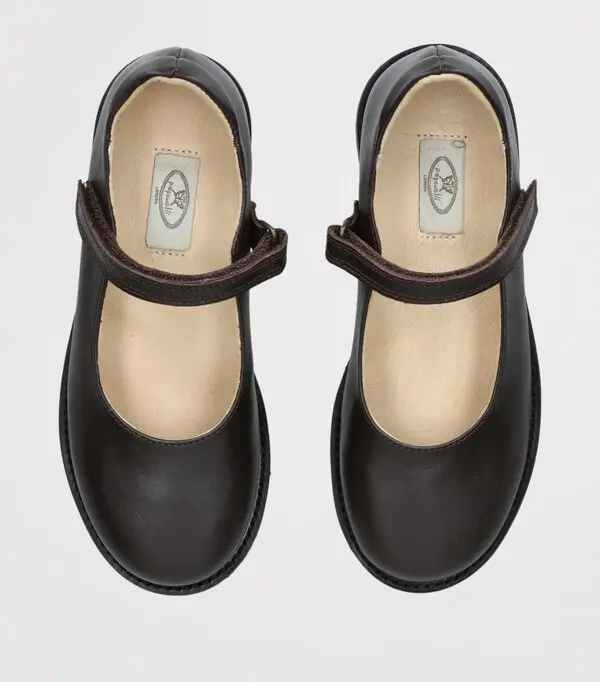 PAPOUELLI Leather Emilia Mary Janes - Brown