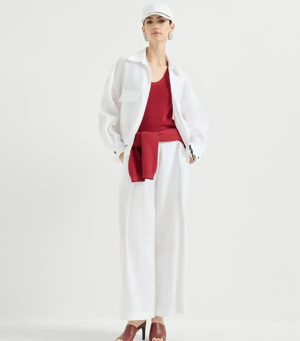Brunello Cucinelli Pleated Cotton Wide-leg Trousers