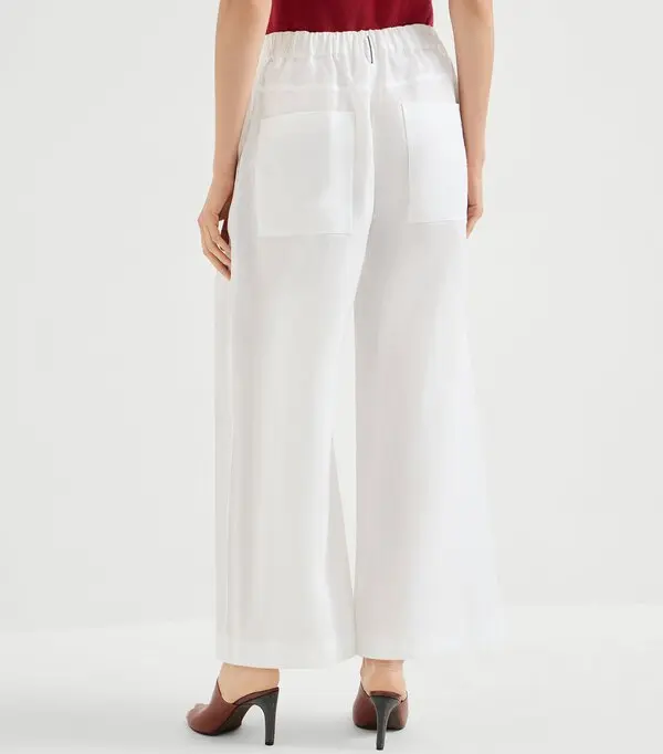 Brunello Cucinelli Pleated Cotton Wide-leg Trousers