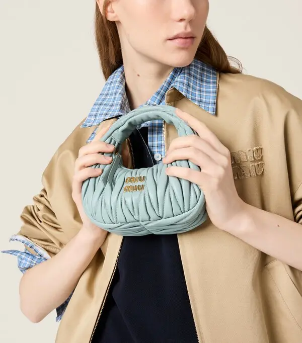 Miu Miu Matelassé Leather Wander Top-handle Bag - Green
