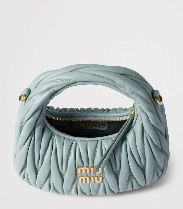 Miu Miu Matelassé Leather Wander Top-handle Bag - Green