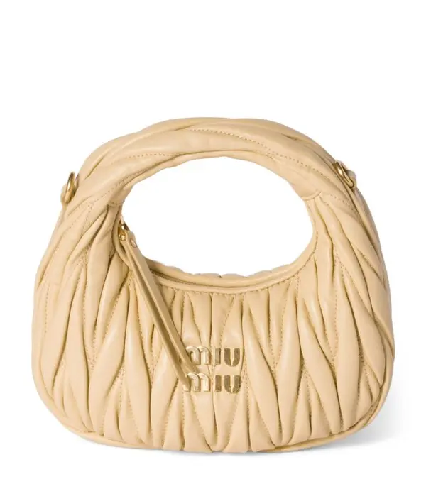 Miu Miu Matelassé Leather Wander Top-handle Bag - Neutral