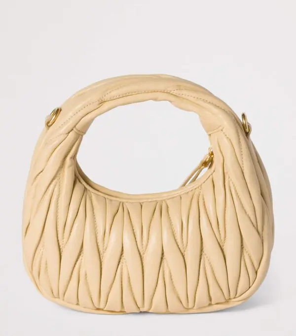 Miu Miu Matelassé Leather Wander Top-handle Bag - Neutral