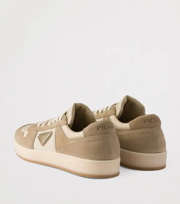 Prada Suede And Re-nylon Downtown Sneakers - Neutral