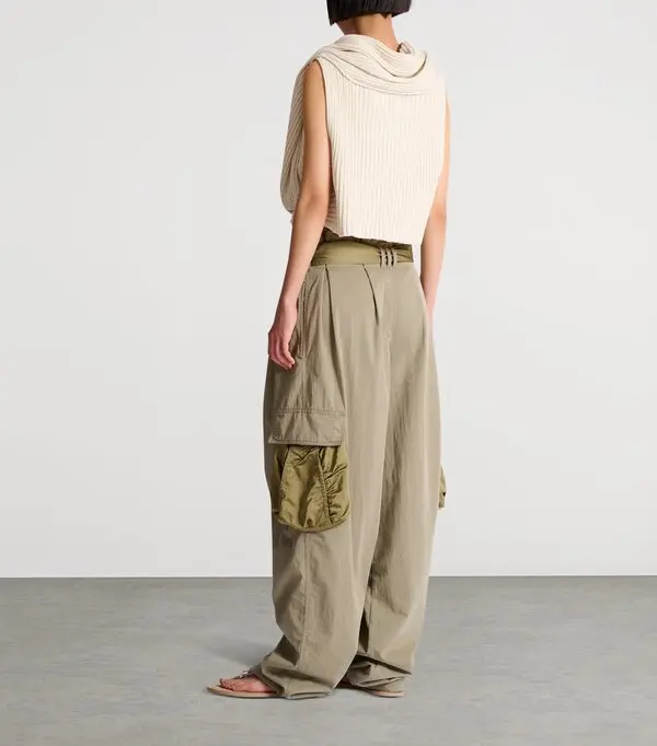 Balmain Cotton-blend High-waisted Trousers
