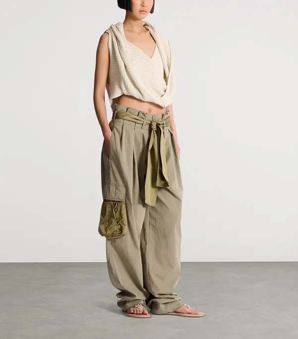 Balmain Cotton-blend High-waisted Trousers