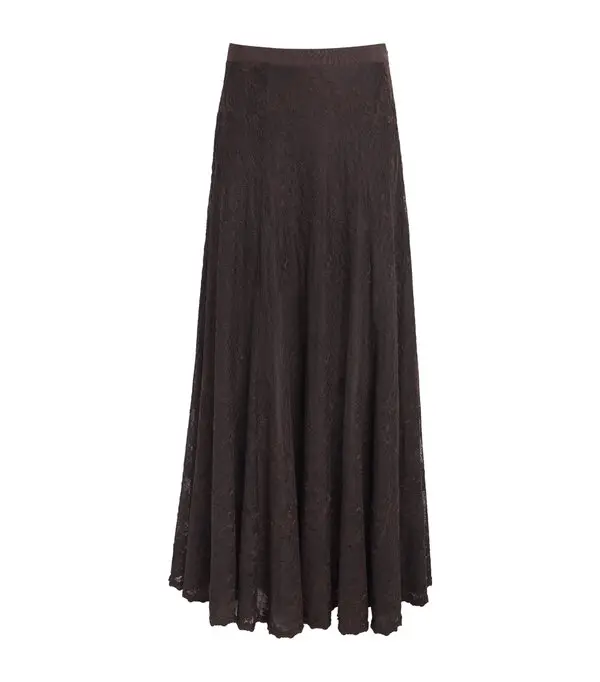ME+EM Lace Maxi Skirt - Brown