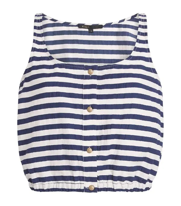 Maje Breton Stripe Tank Top - White