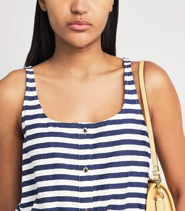 Maje Breton Stripe Tank Top - White