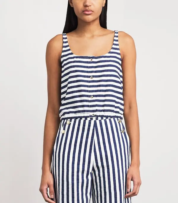 Maje Breton Stripe Tank Top - White