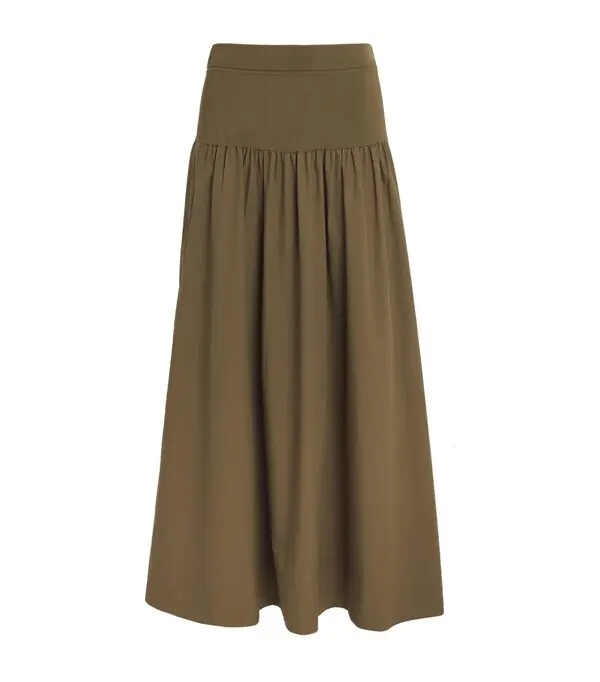 ME+EM Mixed Media Maxi Skirt - Green