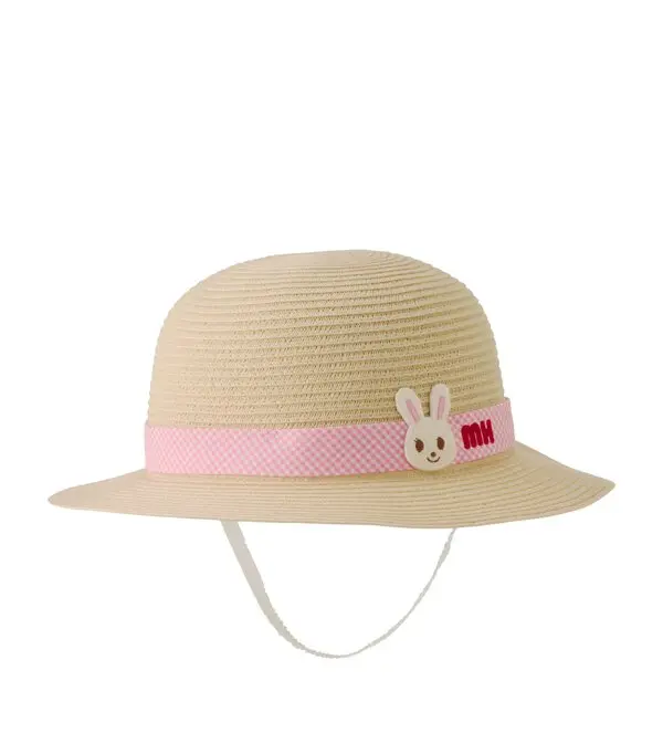 MIKI HOUSE Gingham-trim Sun Hat - Pink