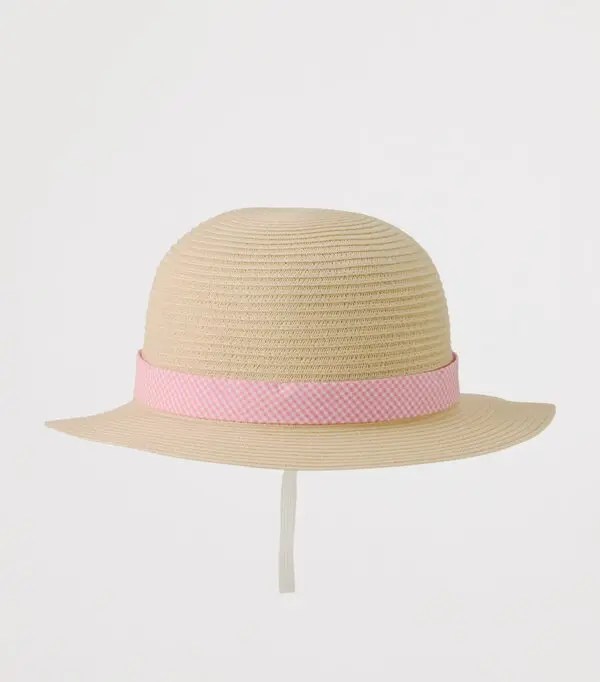 MIKI HOUSE Gingham-trim Sun Hat