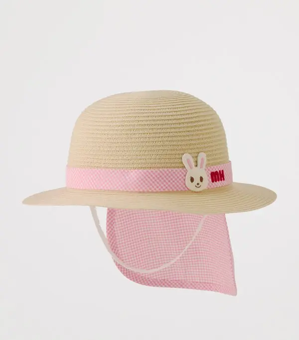 MIKI HOUSE Gingham-trim Sun Hat