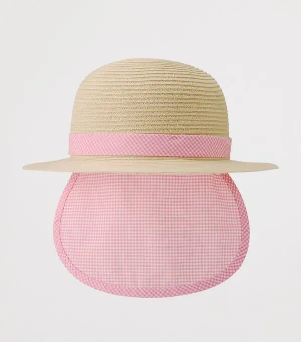 MIKI HOUSE Gingham-trim Sun Hat