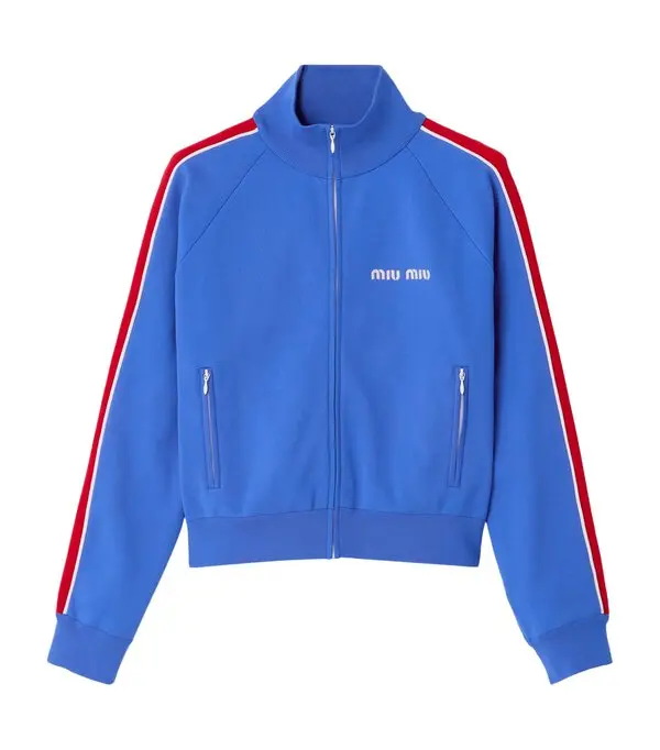Miu Miu Logo Zip-up Jacket