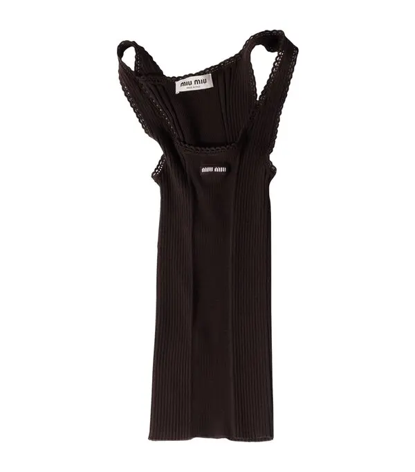 Miu Miu Wool Ribbed Tank Top