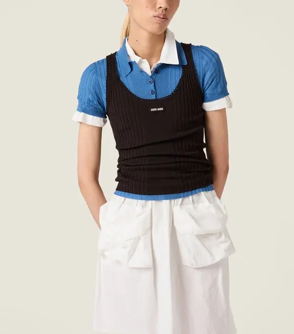 Miu Miu Wool Ribbed Tank Top