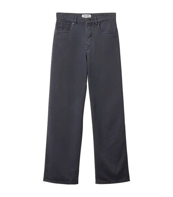 Miu Miu High-rise Straight Leg Jeans - Grey