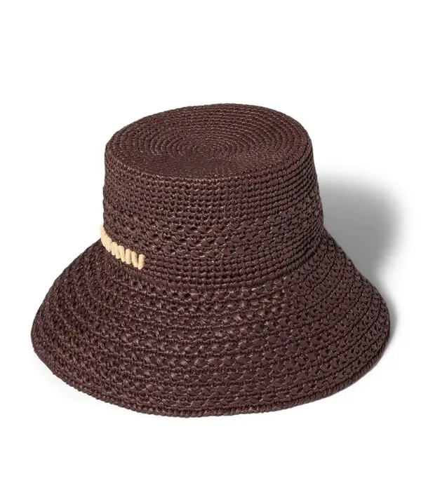 Miu Miu Raffia Bucket Hat - Brown