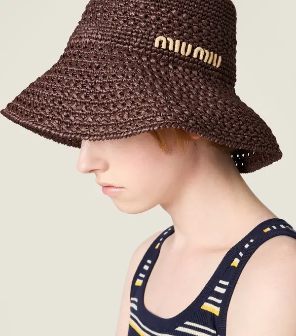 Miu Miu Raffia Bucket Hat