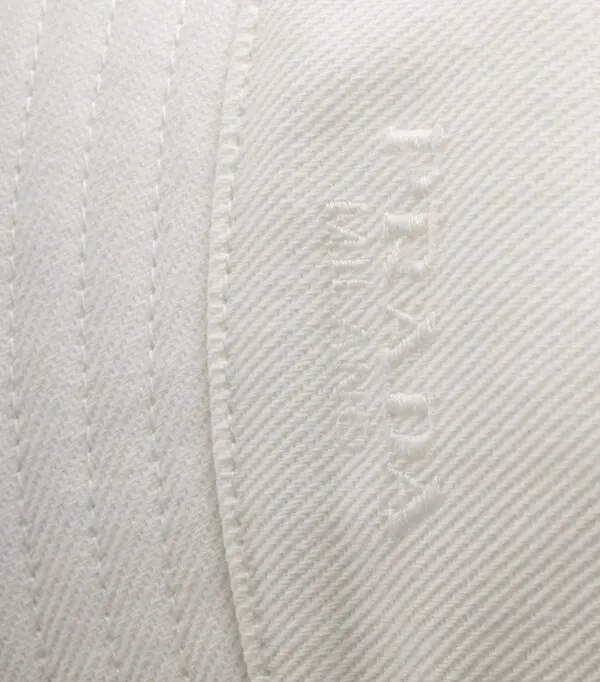 Prada Cotton Drill Bucket Hat - White