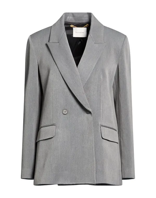 MANILA GRACE Double-breasted Blazer - Grey