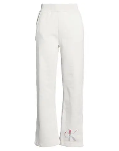 Calvin Klein Cotton French Terry Track Pants With Logo - Light Grey