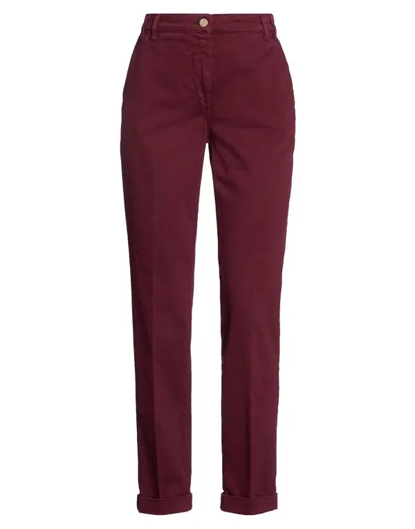MANILA GRACE Cotton Twill Pants - Garnet