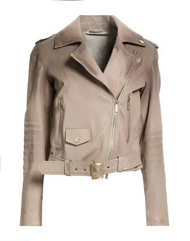 Armani Exchange Leather Biker Jacket - Grey