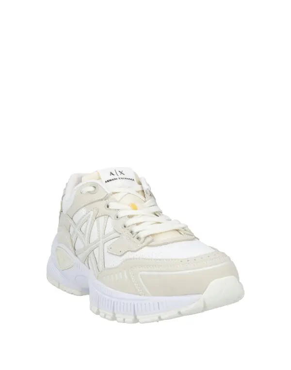 Armani Exchange Polyester And Polyurethane Low-top Sneakers - Ivory