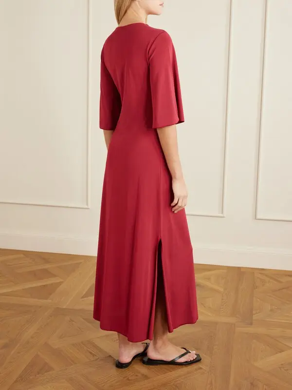 Max Mara Ruched Cut-out Stretch Jersey Maxi Dress