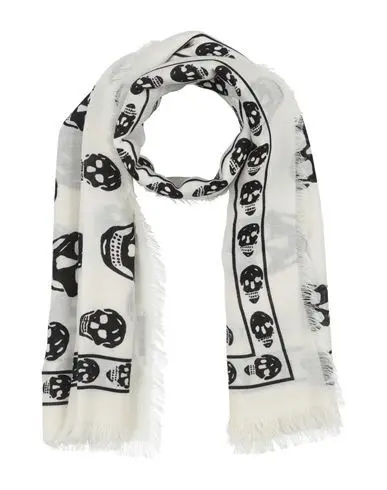 Alexander McQueen Scarf Brick Wool - White