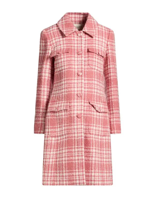 REALLY WILD Wool-blend Tartan Bouclé Coat - Pink