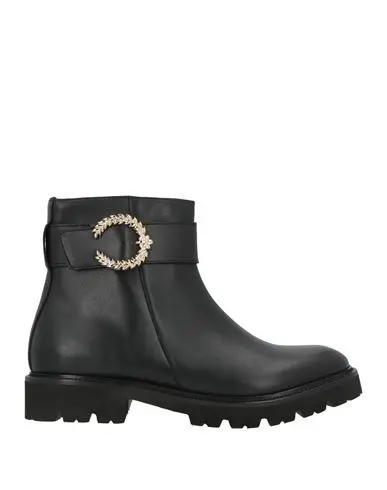 POLLINI Leather Ankle Boots With Buckle Detail