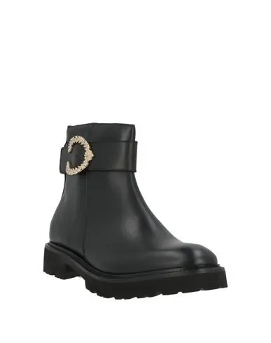 POLLINI Leather Ankle Boots With Buckle Detail