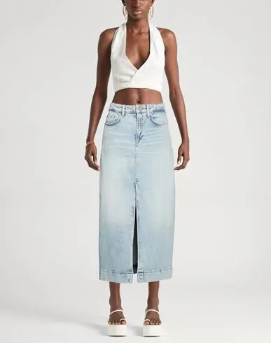 7 For All Mankind Flared Denim Skirt With Front Slit