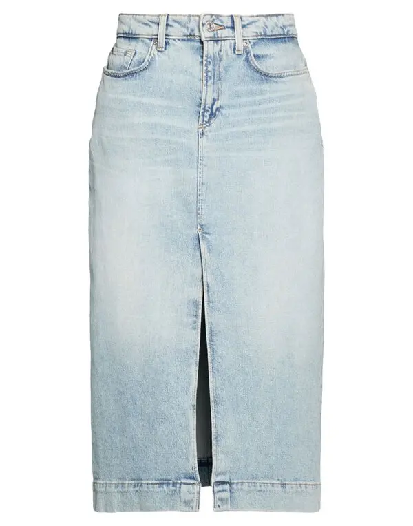 7 For All Mankind Flared Denim Skirt With Front Slit