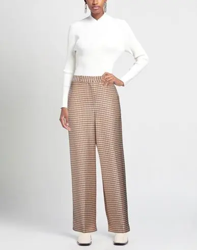LANVIN Wide-leg Checked Twill Pants