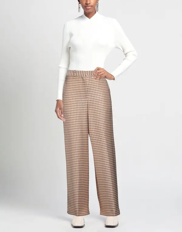 LANVIN Wide-leg Checked Twill Pants