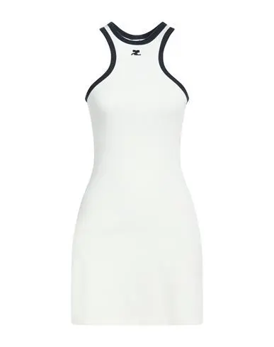 COURREGES Mini Cotton Dress - White
