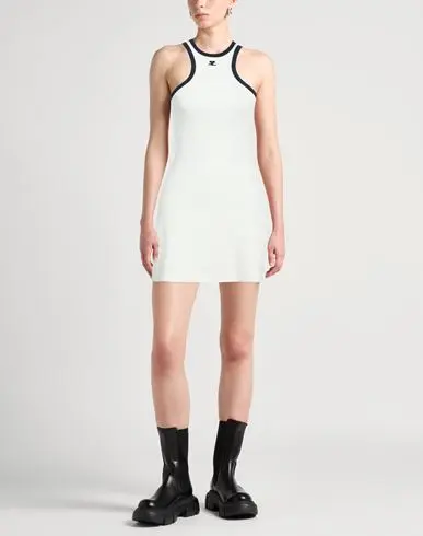 COURREGES Mini Cotton Dress - White