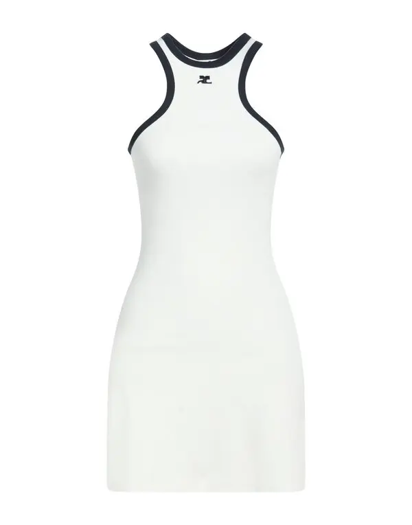 COURREGES Mini Cotton Dress - White