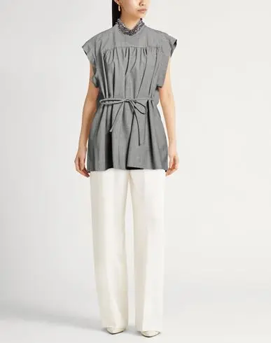 Fabiana Filippi Virgin Wool Blend Top With Embellished Mock Neck