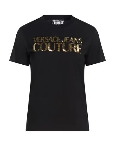 Versace Sequin Embellished Cotton T-shirt - Black