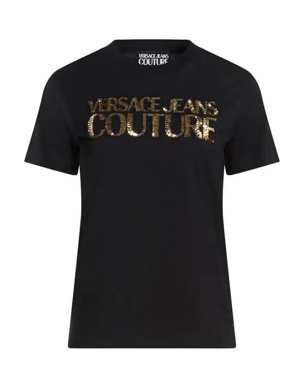 Versace Cotton T-shirt With Sequin Logo