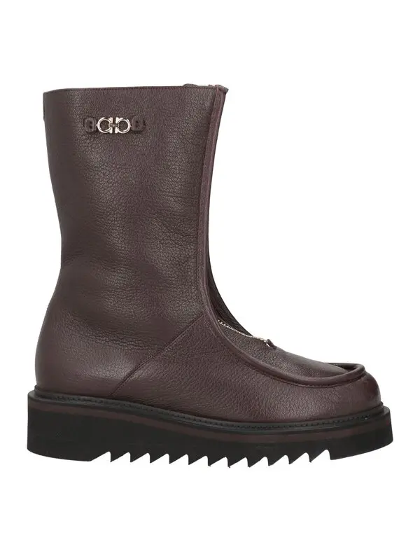 FERRAGAMO Ankle Boots In Kidskin - Brown