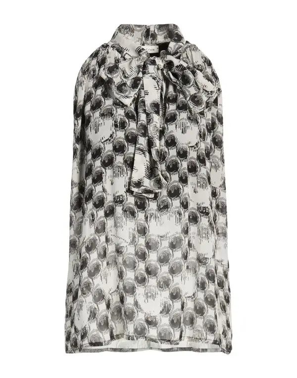 MANILA GRACE Viscose Crepe Blouse With Bow