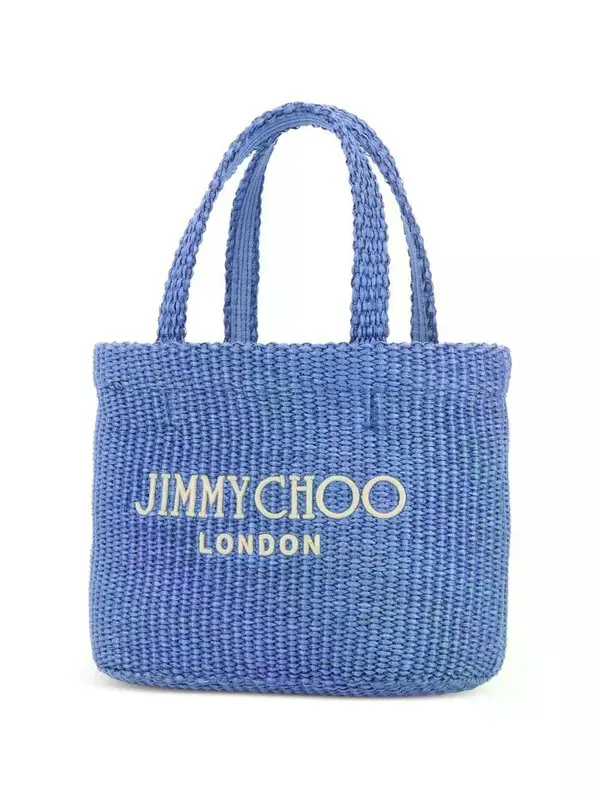 JIMMY CHOO Small Raffia Beach Shoulder Bag - Blue
