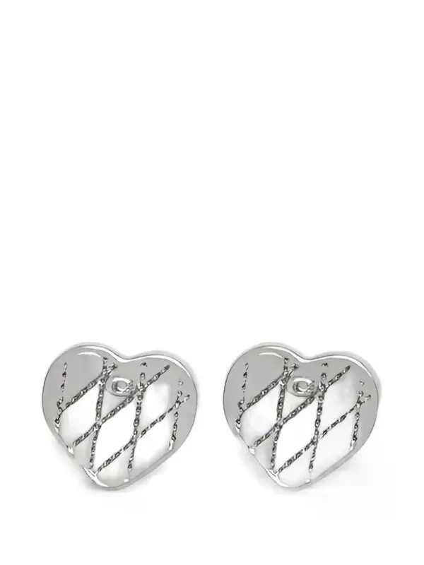 COACH Heart Stud Earrings - Silver